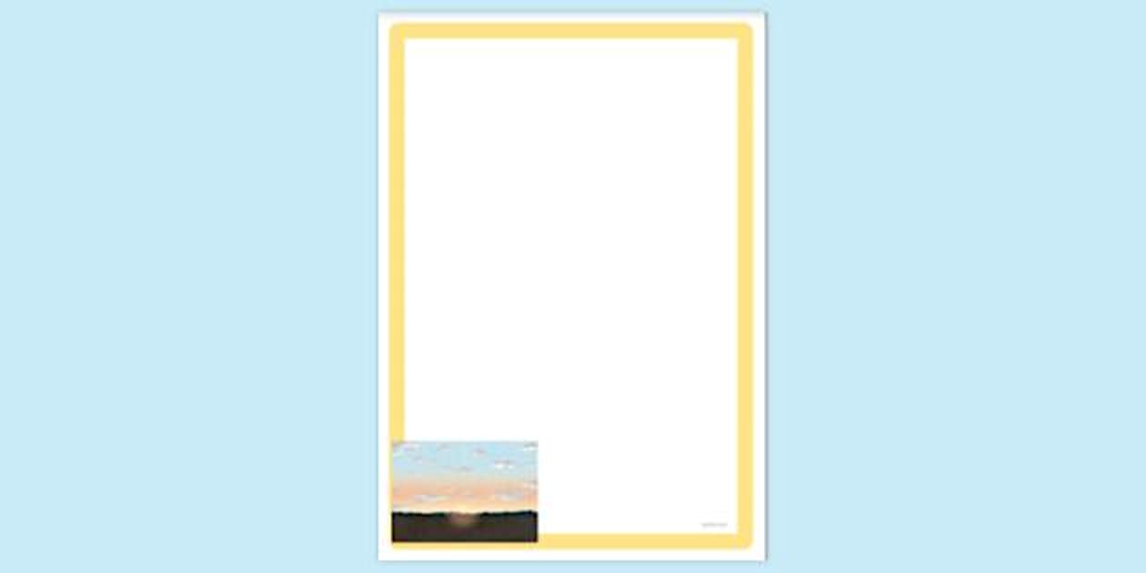 Simple Blank Sunrise Page Border | Page Borders | Twinkl