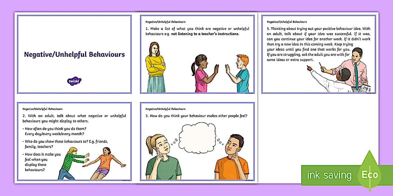 Examples of Bad Behaviour In The Classroom Discussion Cards