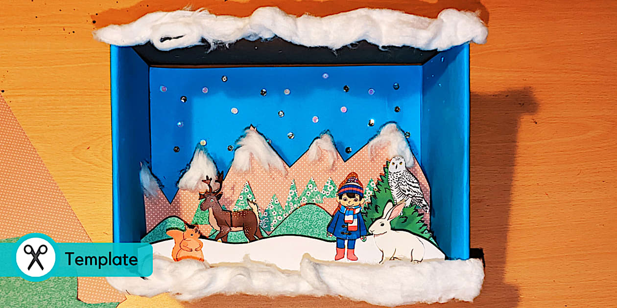 Build your own winter craft scene for KS1 with this template