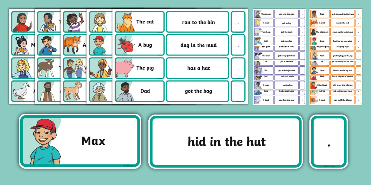 Sentence Building Cards (teacher made) - Twinkl