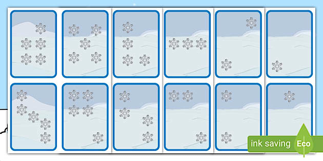 👉 Snowflake Subitising Cards 1-5 - Twinkl