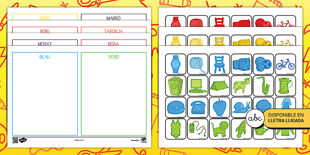 Fitxa d'activitat: aparellar els colors - Valencià