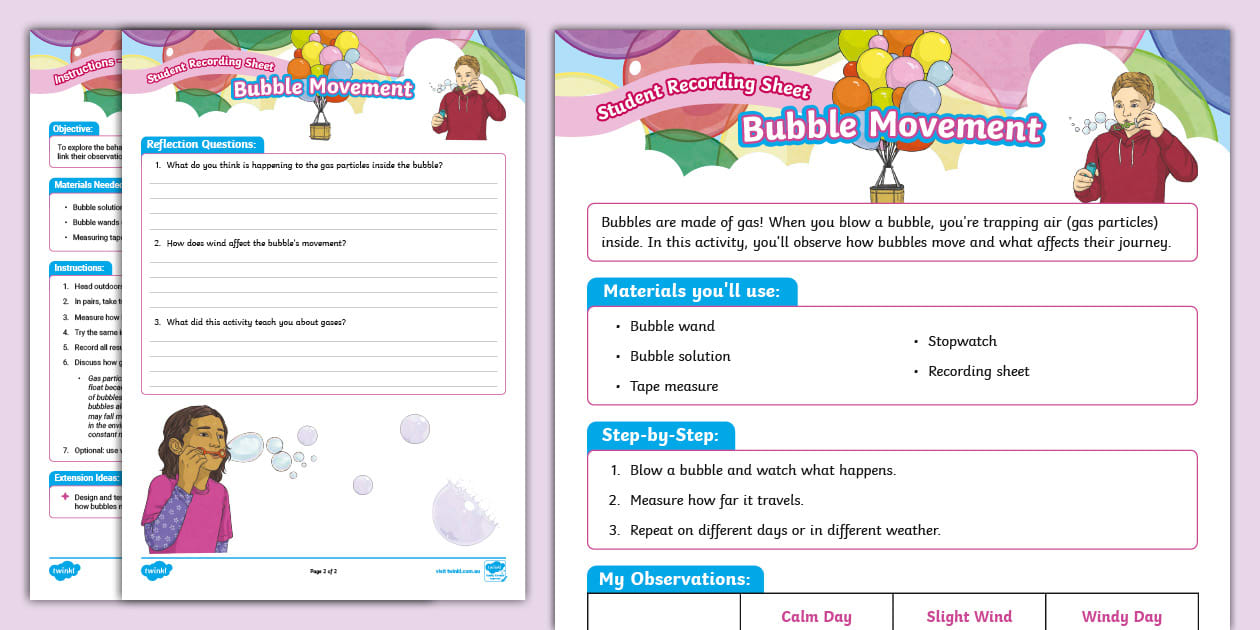 STEM Outdoors: Bubble Movement (teacher made) - Twinkl