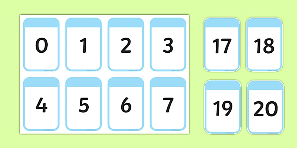 Number Cards 0-20 (teacher made) - Twinkl