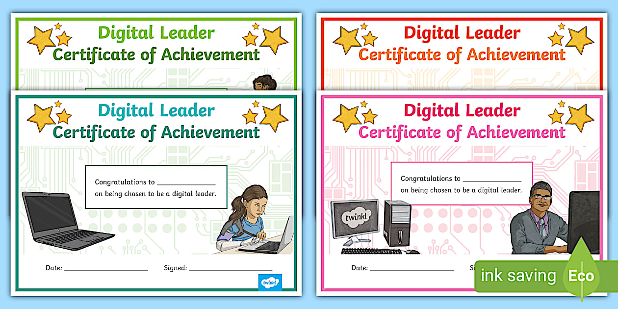 Editable Digital Leaders Certificate KS2 - Twinkl