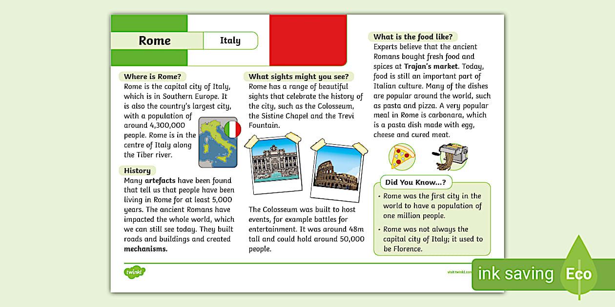 Rome Fact File (teacher made) - Twinkl