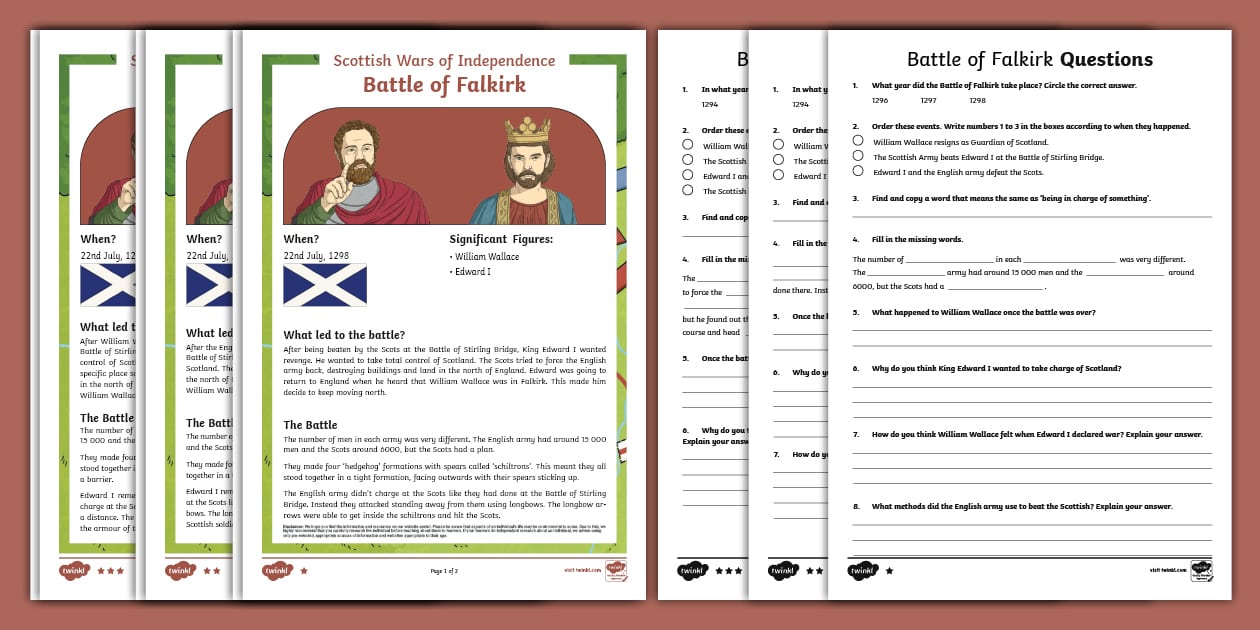 Battle of Falkirk Differentiated Reading Comprehension