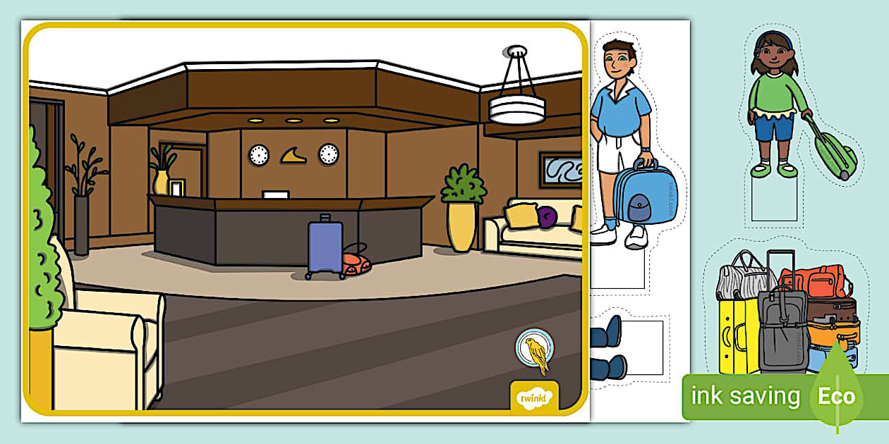 UAE Golden Falcon Hotel Role Play Small World Scene - Twinkl