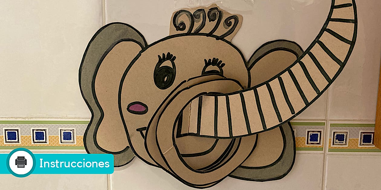 Manualidad: Juego de aros - Elefante (teacher made) - Twinkl