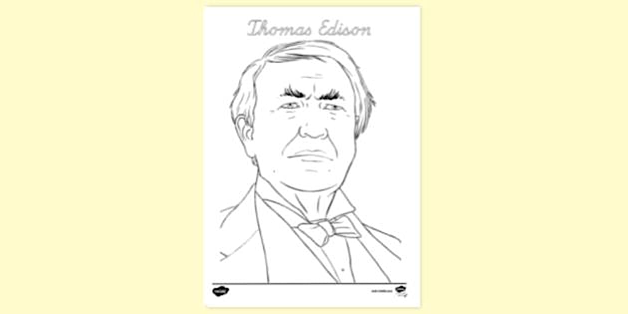 Thomas Edison Colouring Sheet - Twinkl