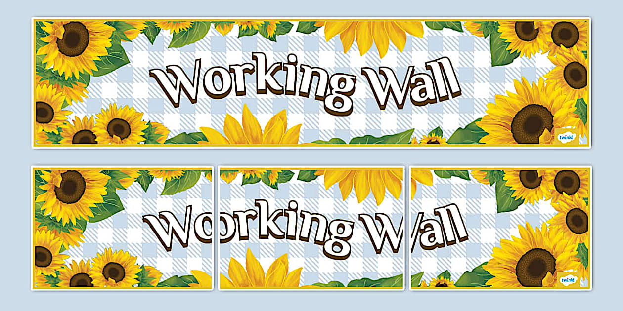 Sunflower-Themed Working Wall Display Banner (teacher made)