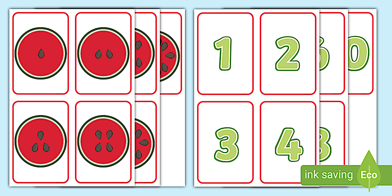 👉 Watermelon-Themed Subitising to 10 Cards (teacher made)