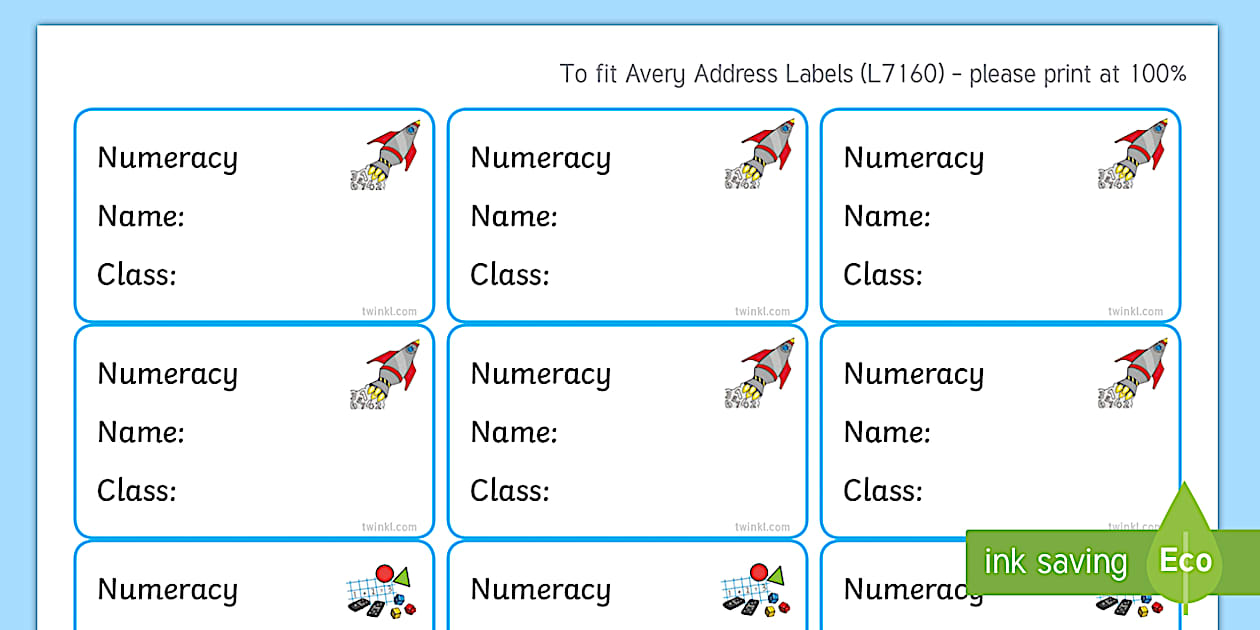 Numeracy Jotter Sticker Labels (teacher made) - Twinkl