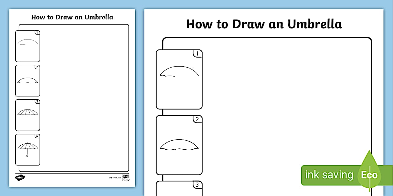 How to Draw an Umbrella (teacher made) - Twinkl