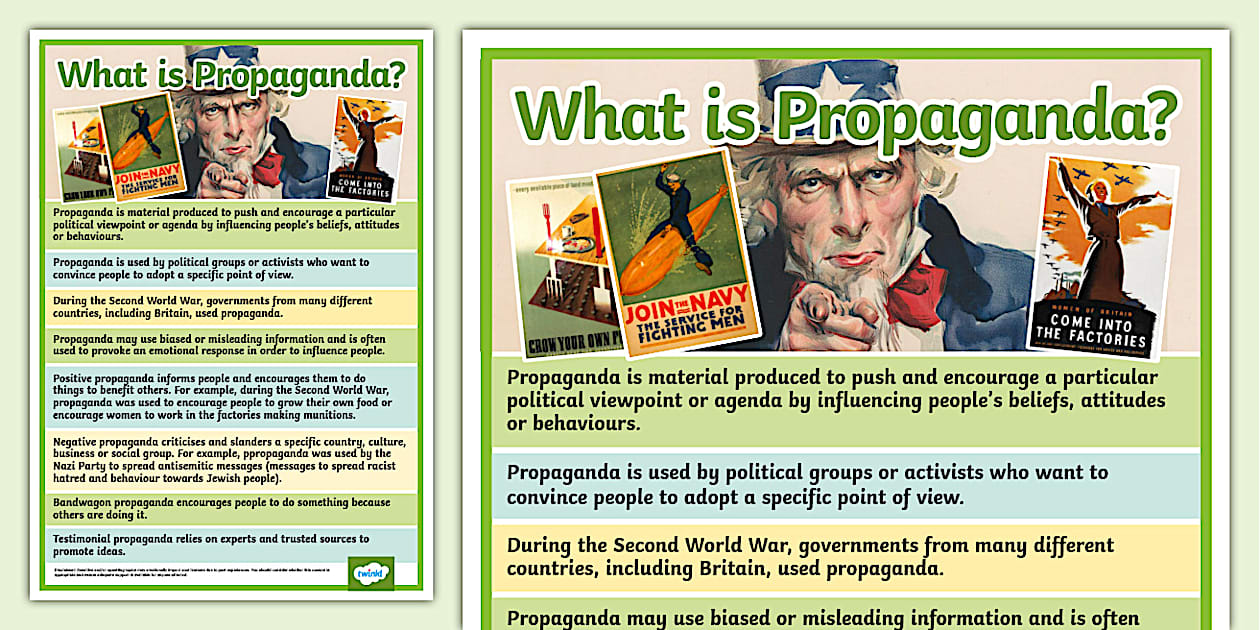 KS2 What Is Propaganda? Information Display Poster - Twinkl