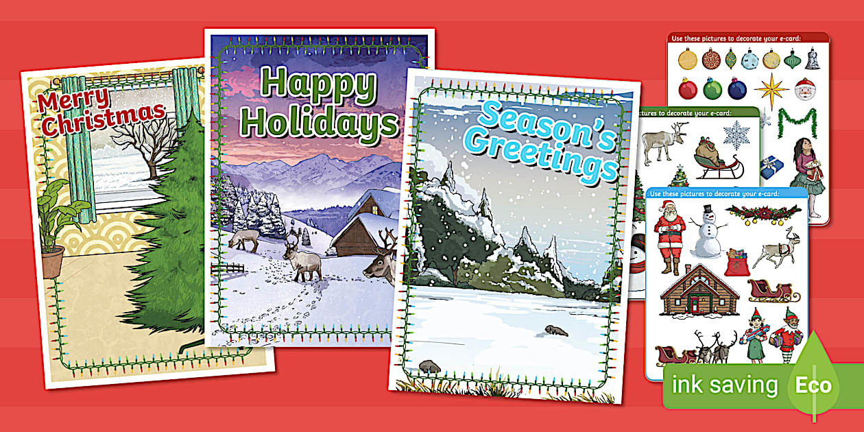 Design Your Own Christmas E-Card (teacher made) - Twinkl