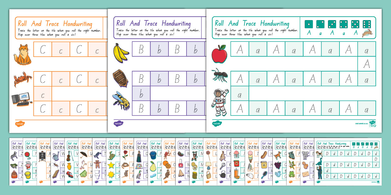 Roll and Trace Handwriting Games Pack (teacher made)