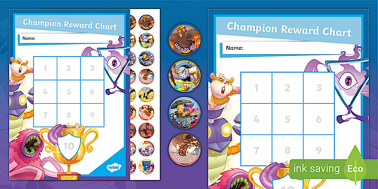Champion Sticker Reward Chart (teacher made) - Twinkl