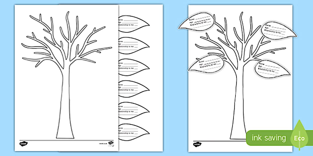 All About My Family Tree Art Activity & Leaf Craft Worksheet