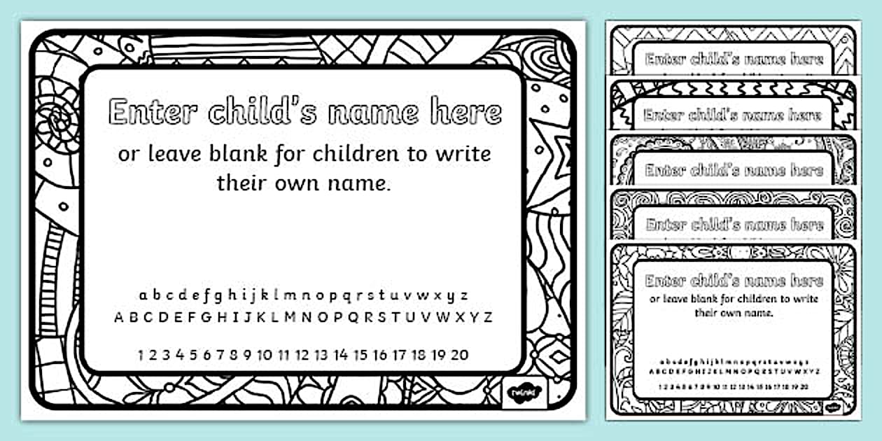 Editable Colouring Desk Placemats (teacher made) - Twinkl