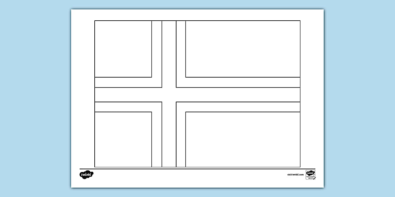 Norway Flag Colouring | Worksheets | Twinkl (teacher made)