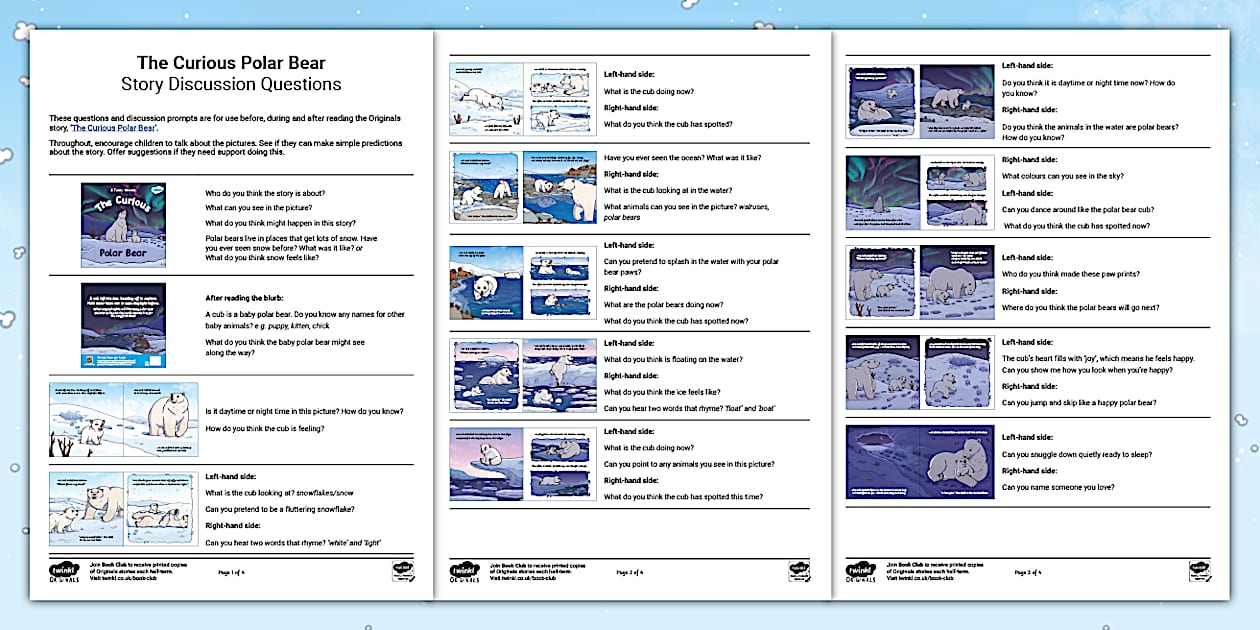 The Curious Polar Bear Story Discussion Questions - Twinkl