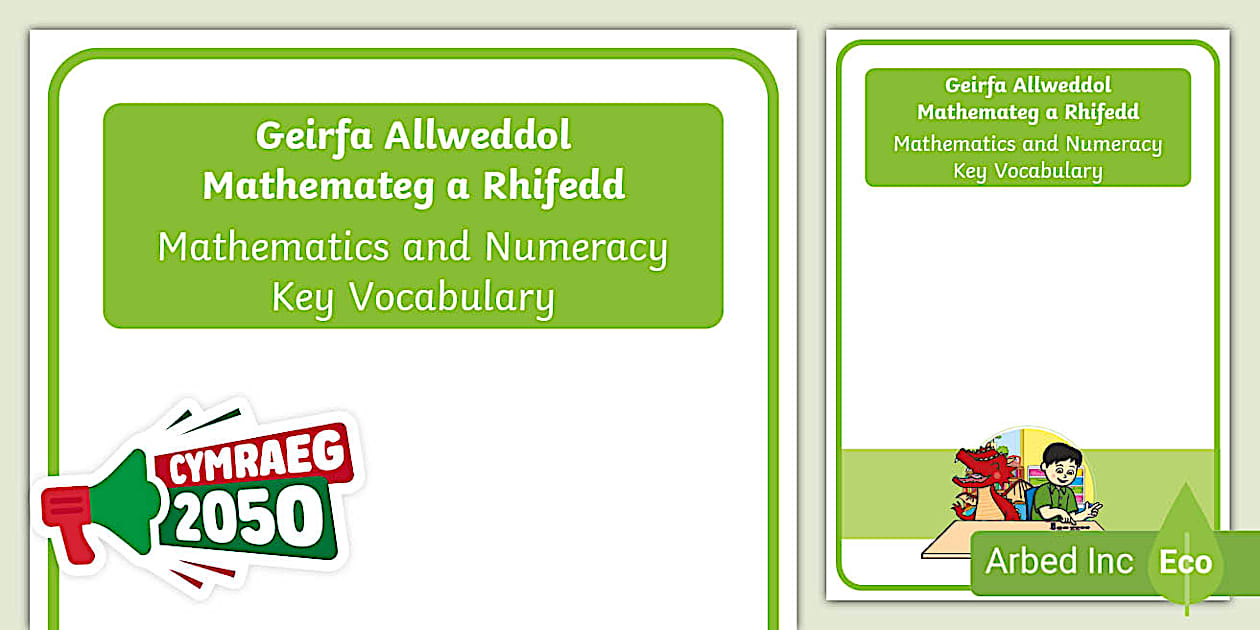 Cymraeg Campus: Poster Geirfa Allweddol Mathemateg a Rhifedd ...