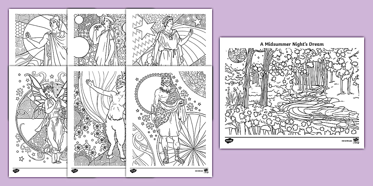 A Midsummer Night's Dream Mindfulness Coloring Sheets