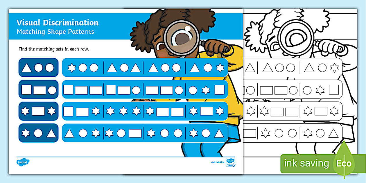 Visual Discrimination Matching Shape Patterns - Twinkl