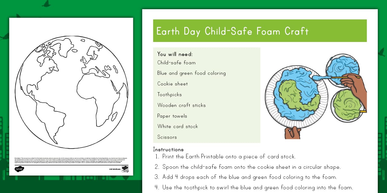 Earth Day Shaving Cream Craft (teacher made) - Twinkl