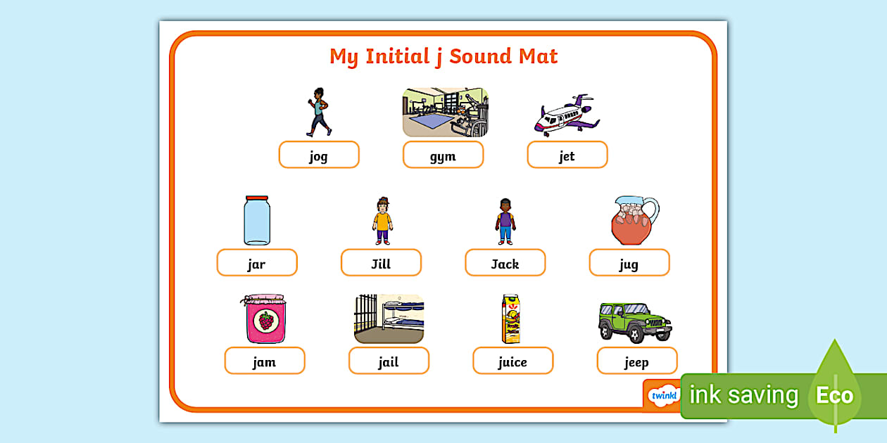 Initial j Sound Mat (teacher made) - Twinkl