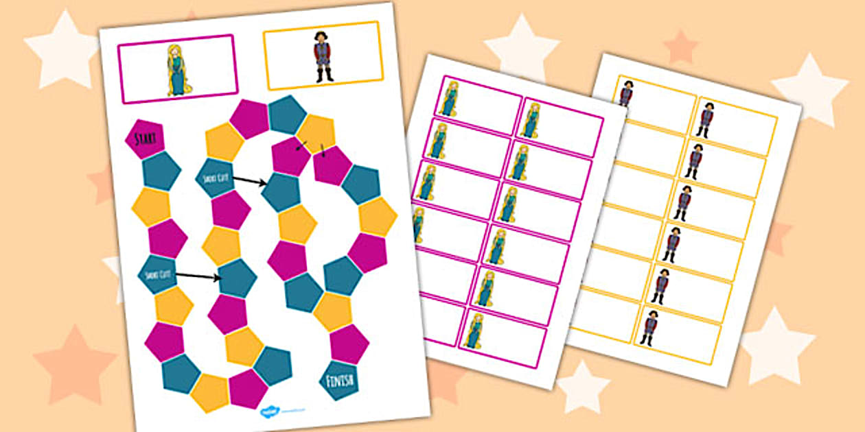 Rapunzel Themed Editable Board Game (teacher made) - Twinkl