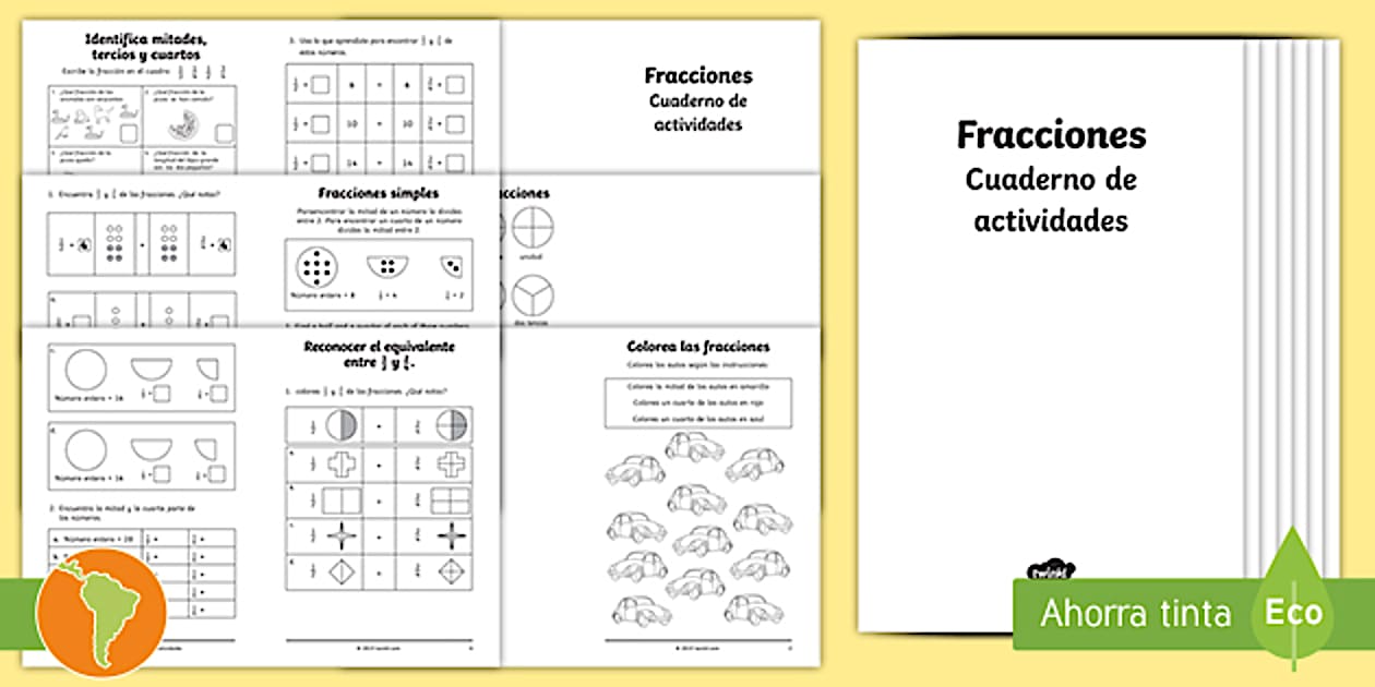 Cuaderno de actividades: Fracciones (teacher made) - Twinkl