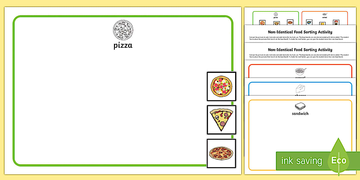 Workstation Pack: Non-Identical Food Sorting (teacher made)