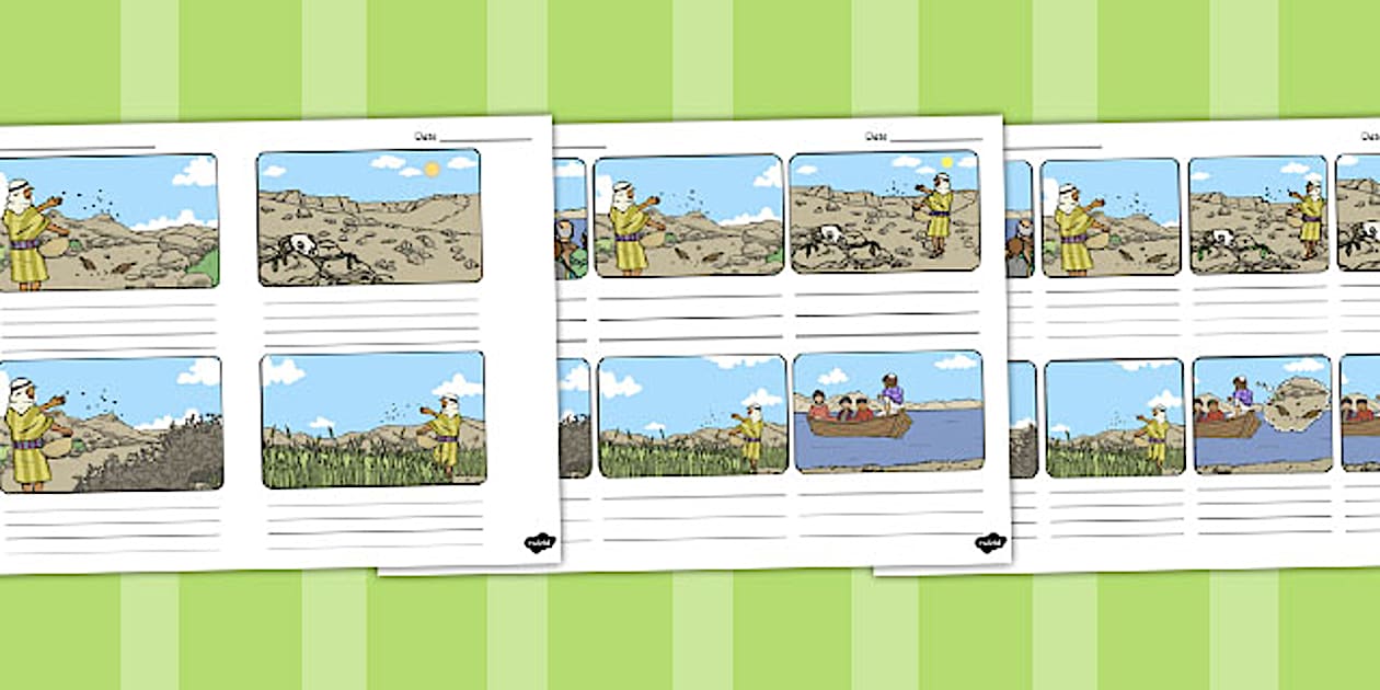 Black and White The Sower and the Seeds Storyboard Template