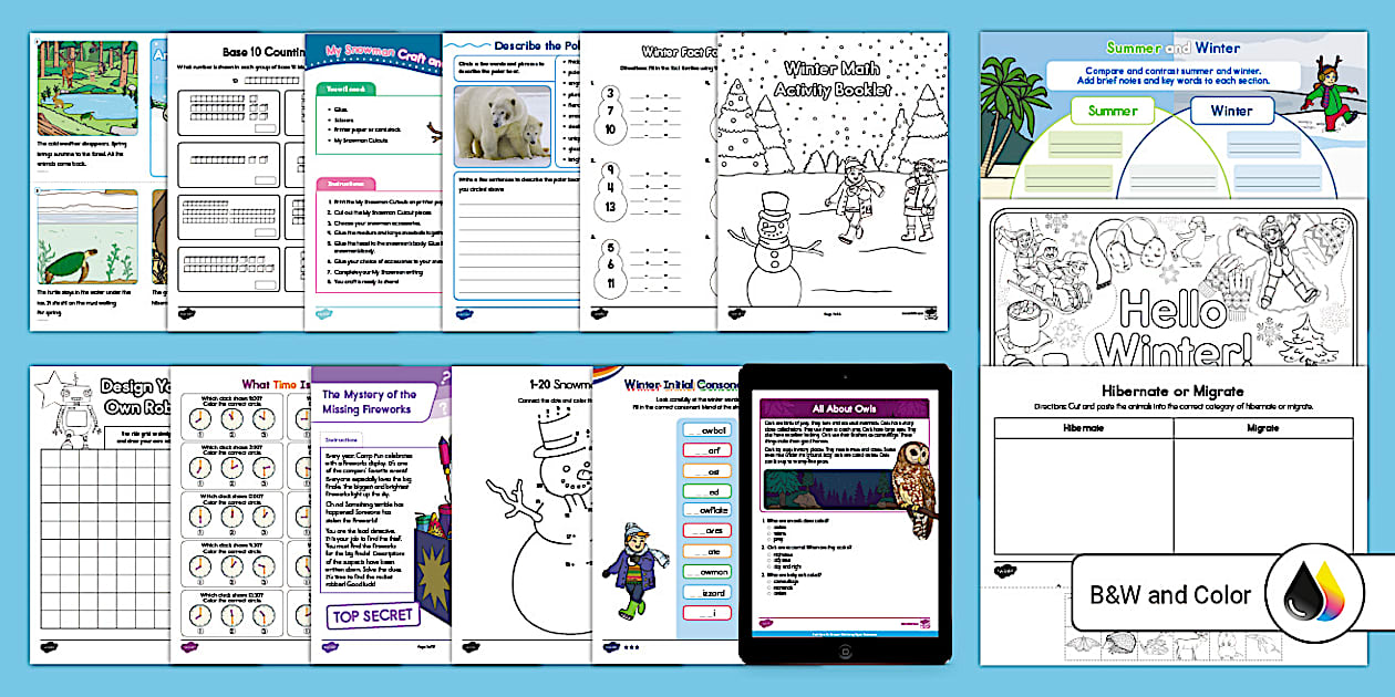 Snow Day Activities Pack for 1st Grade | Twinkl USA - Twinkl