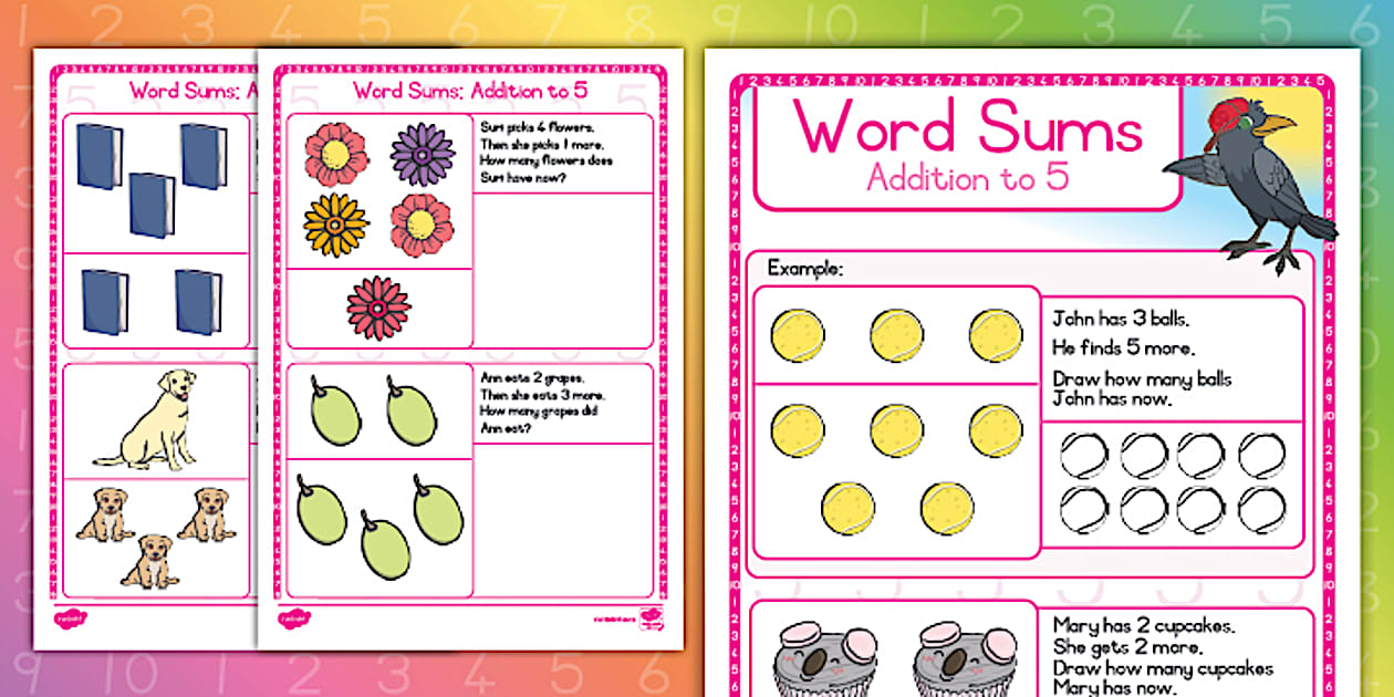 Grade R Word Problems -Addition to 5 (teacher made) - Twinkl