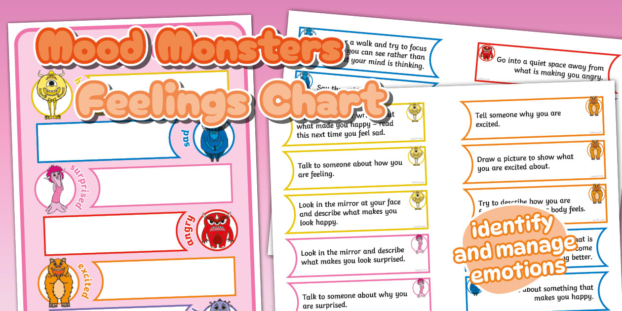 Mood Monster Feelings Chart | Twinkl