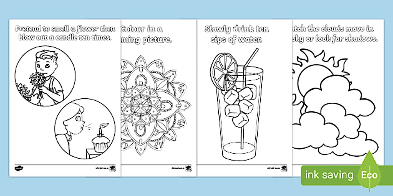 Mindfulness Strategies Colouring Pages (teacher made)