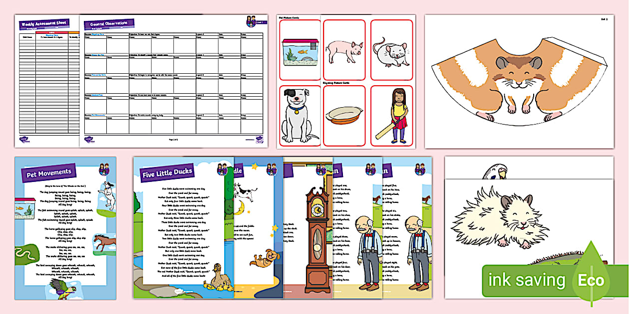 Phonics Level 1 Week 4: Pets Weekly Lesson Pack