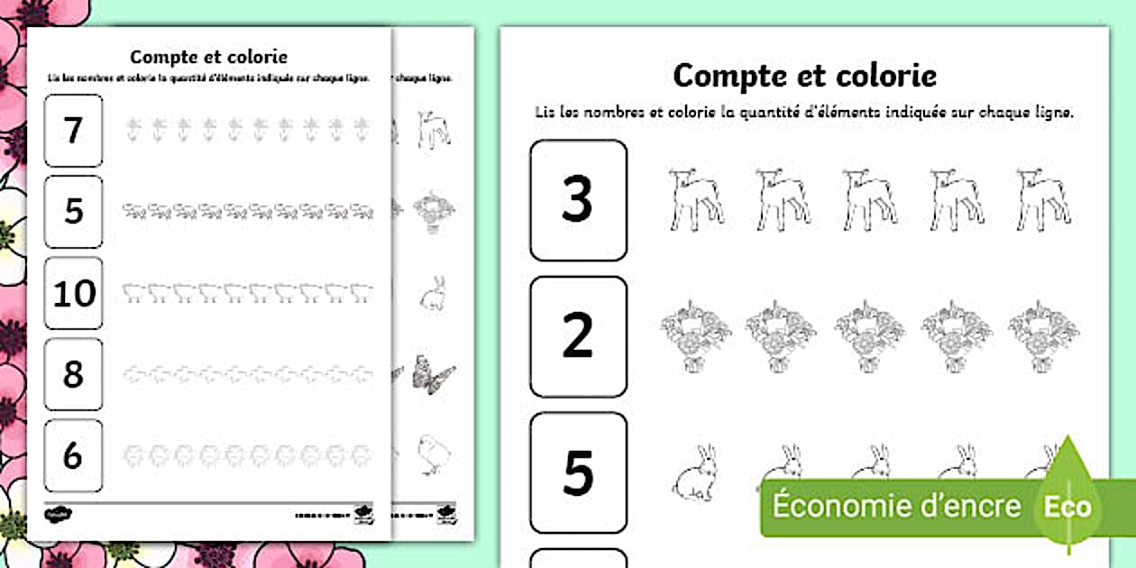 Coloriage de chiffres maternelle | Cycle 1 - Twinkl