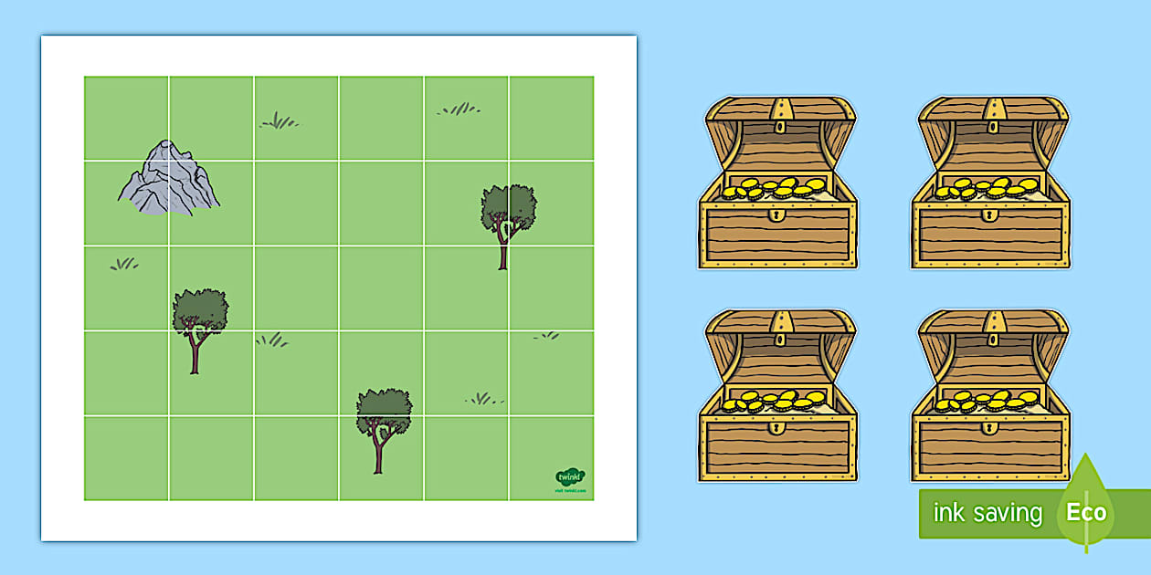 Treasure Activity Mat (Compatible with Bee-Bot) - Twinkl