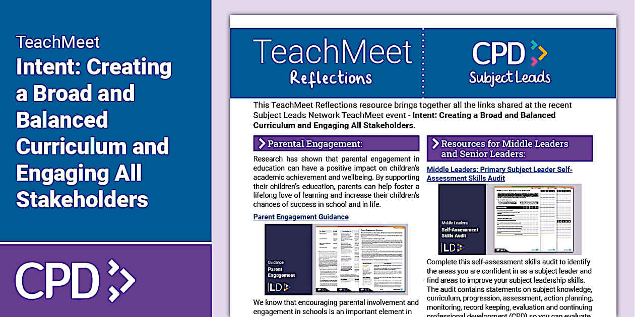 TeachMeet Reflections - Intent: Creating a Broad and Balanced ...
