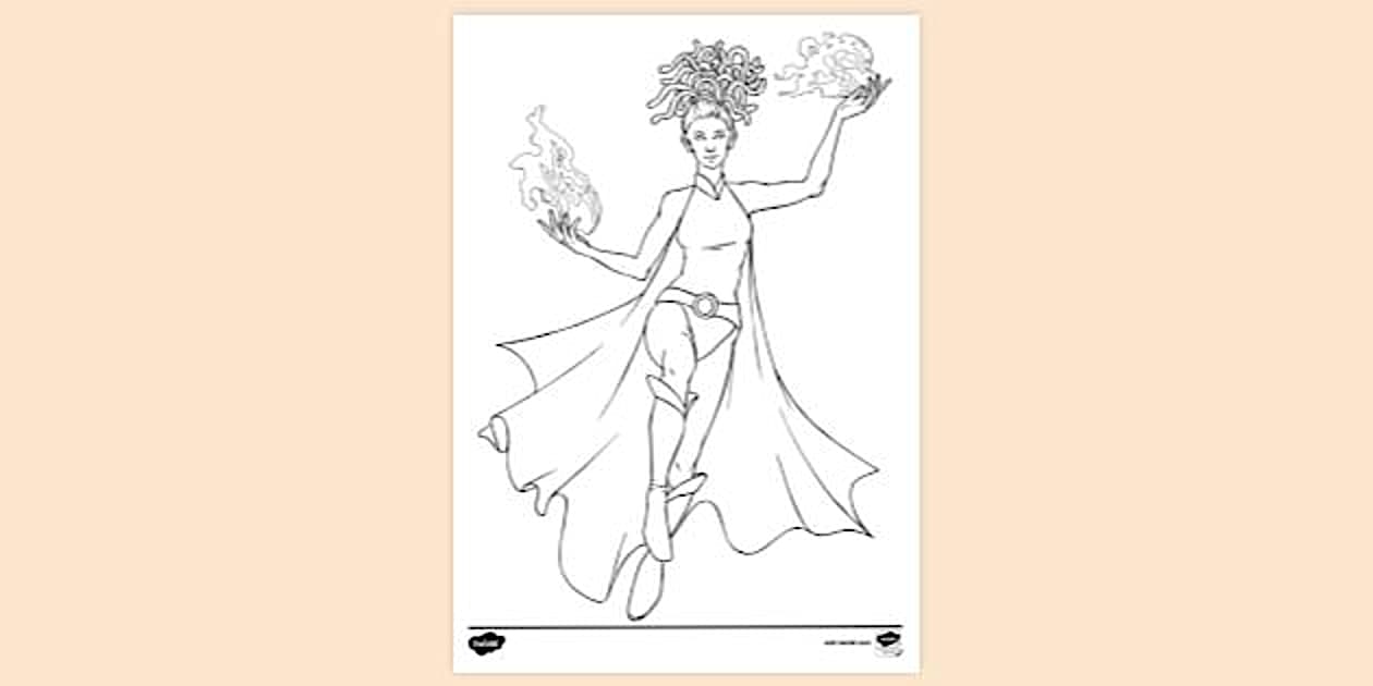 Fire Superhero Colouring Sheet | Colouring Sheets - Twinkl