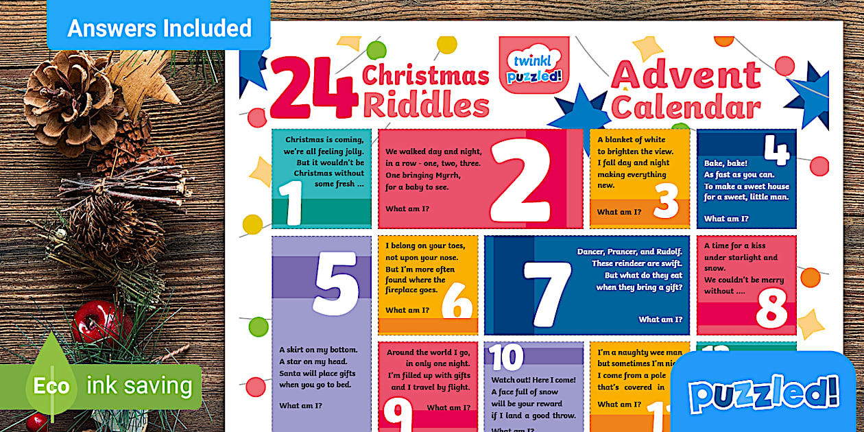 24 Christmas Riddles Puzzle Posters - Twinkl - Puzzled