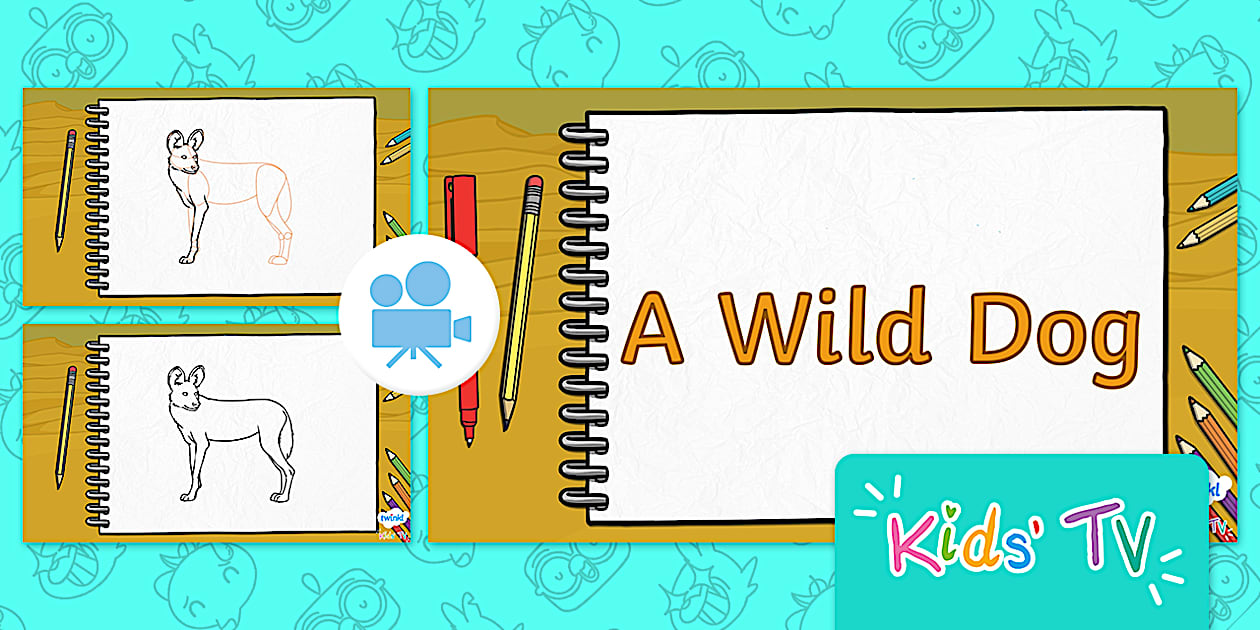 How to Draw a Wild Dog | Drawing Videos for Kids - Twinkl