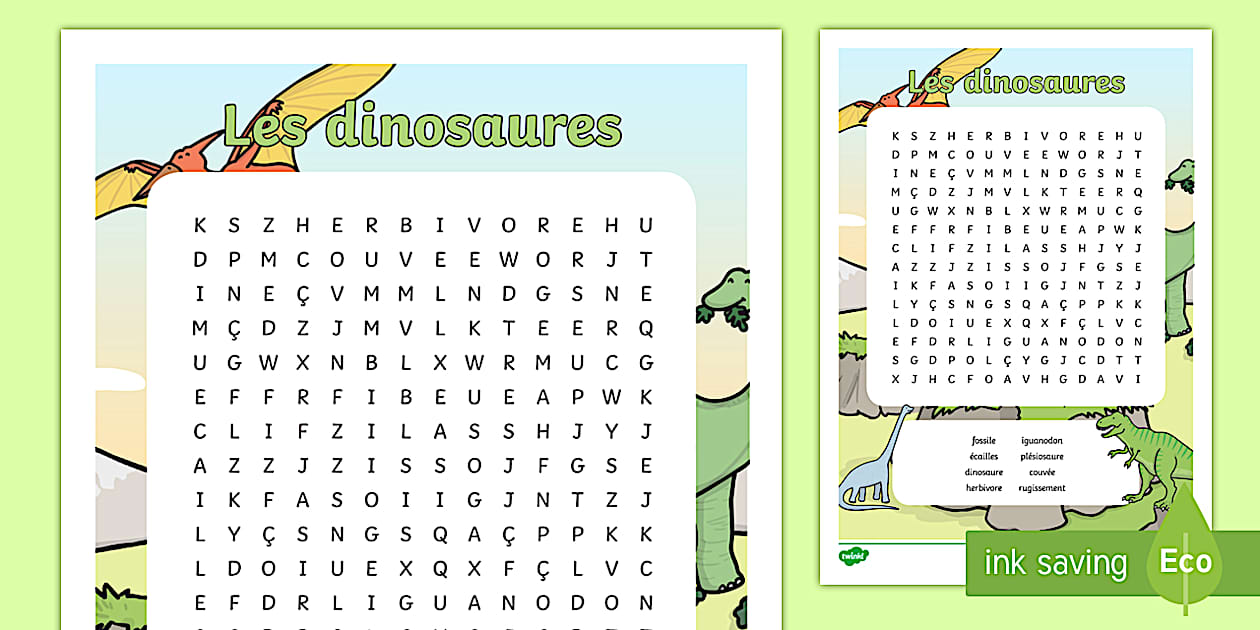Mots mêlés : les dinosaures (teacher made) - Twinkl