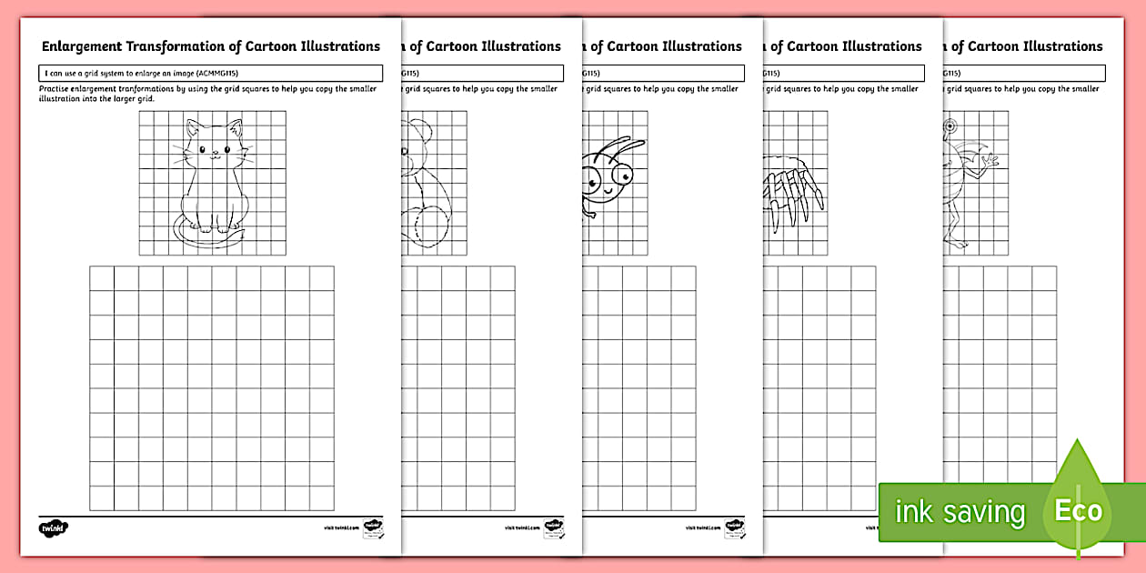 Enlargement Activity | Year 5 Maths Worksheet with Cartoons