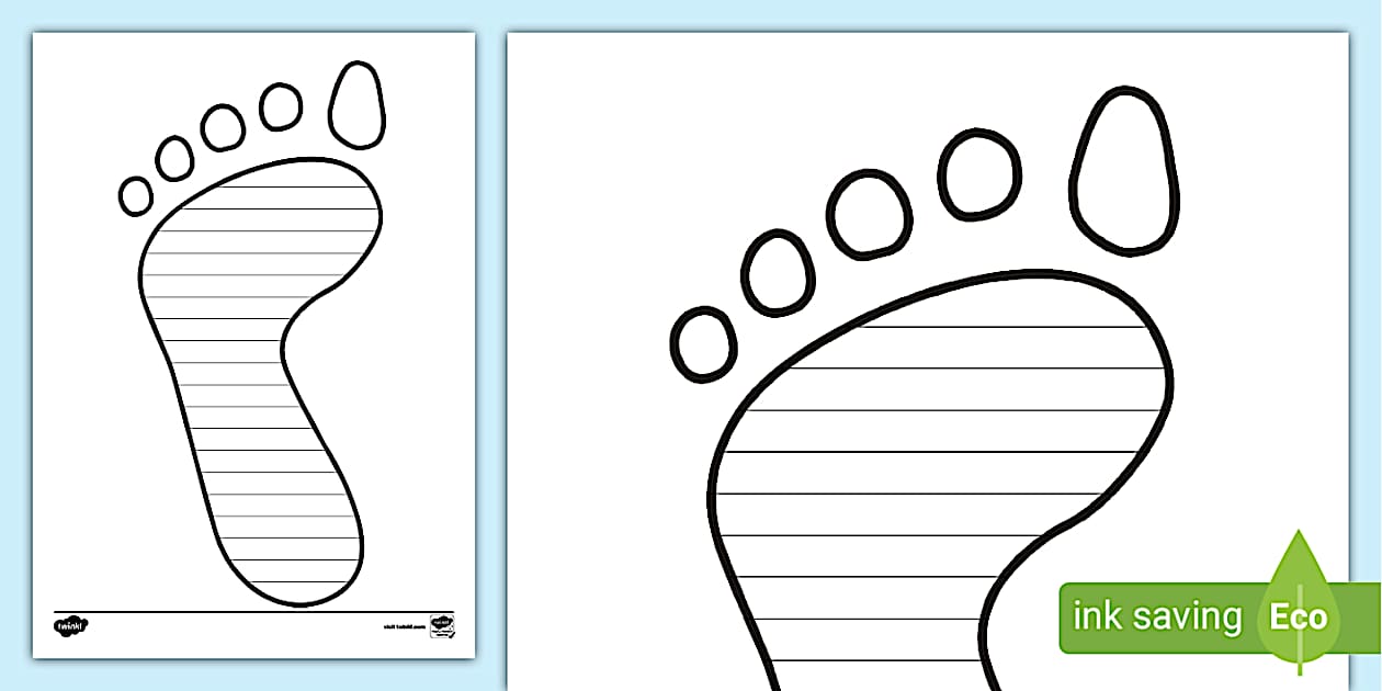 Footprint Writing Template - Twinkl - Educational resources