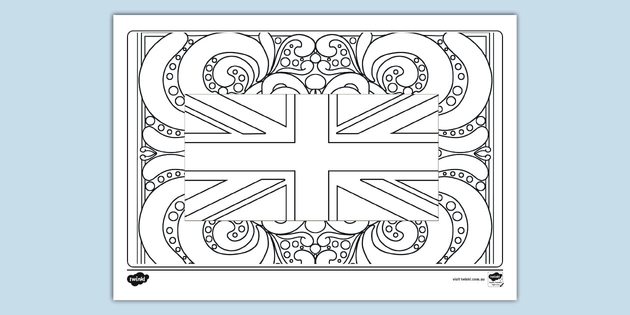 United Kingdom Flag Mindfulness Colouring Sheets